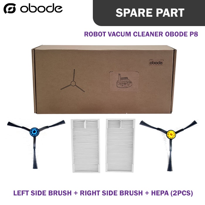 Jual LEFT SIDE BRUSH +RIGHT SIDE BRUSH +HEPA(2pcs) P8 OBODE ROBOT ...