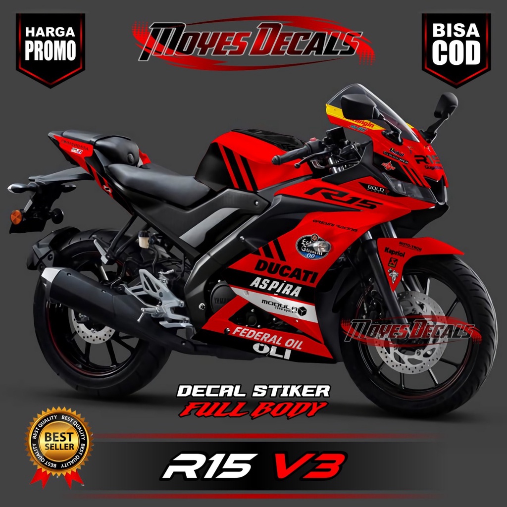 Jual Bisa COD R 15 V3 (COD ) Decal Sticker Full Body R15 V3 . Sticker ...