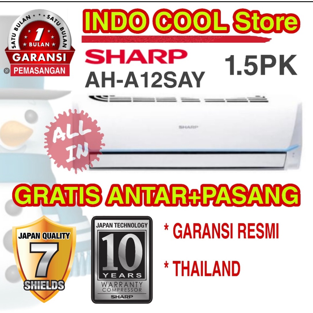 Jual Ac Sharp Split 1.5 PK AH-A12SAY | Shopee Indonesia