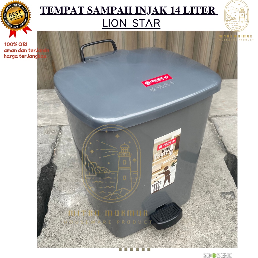 Jual TERMURAH!! TEMPAT SAMPAH INJAK 14 LITER LION STAR / DUSTBIN OFFICE ...