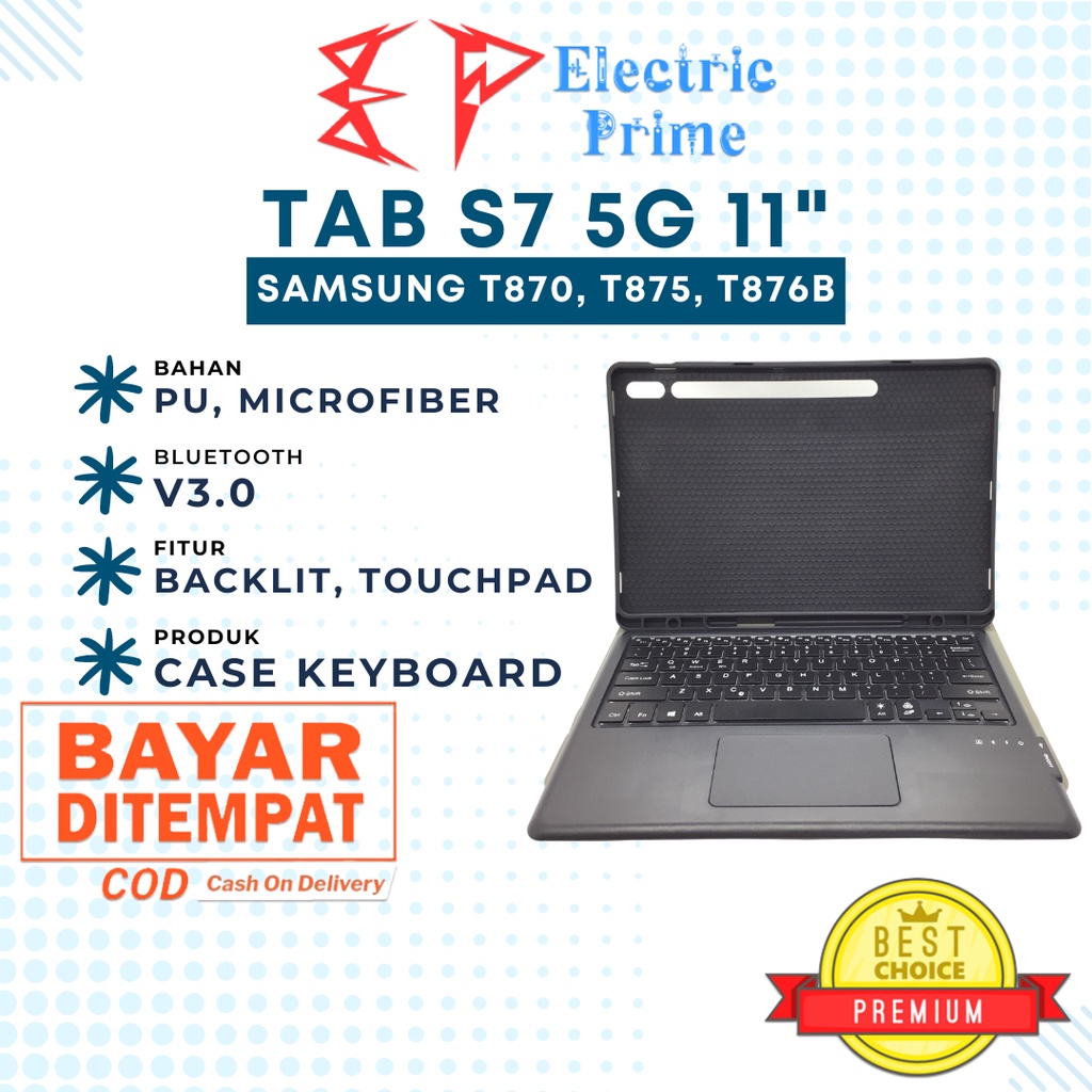 Jual Case Keyboard Touchpad Samsung Galaxy Tab S7 5G T870 T875 T876B ...