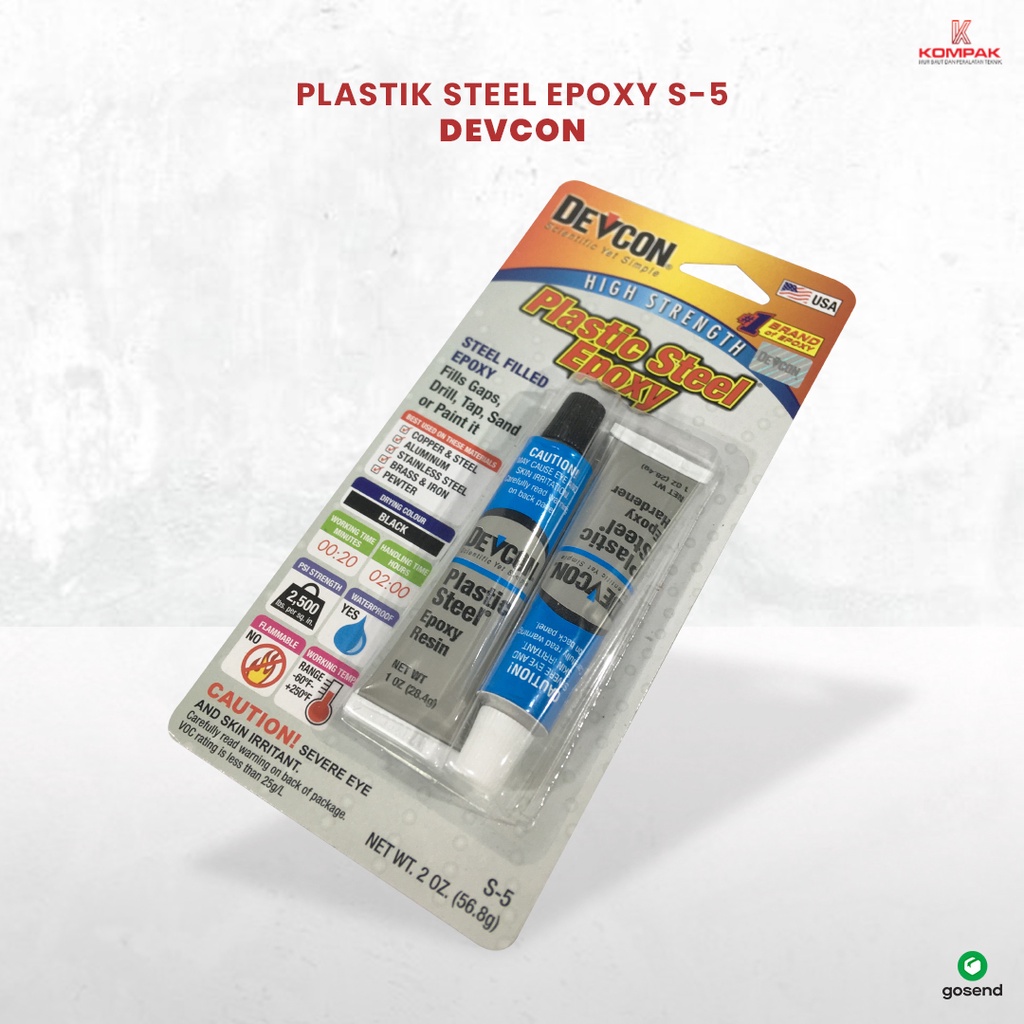 Jual Devcon S-5 Plastic Steel Epoxy - Lem Besi Plastik Epoxy | Shopee Indonesia