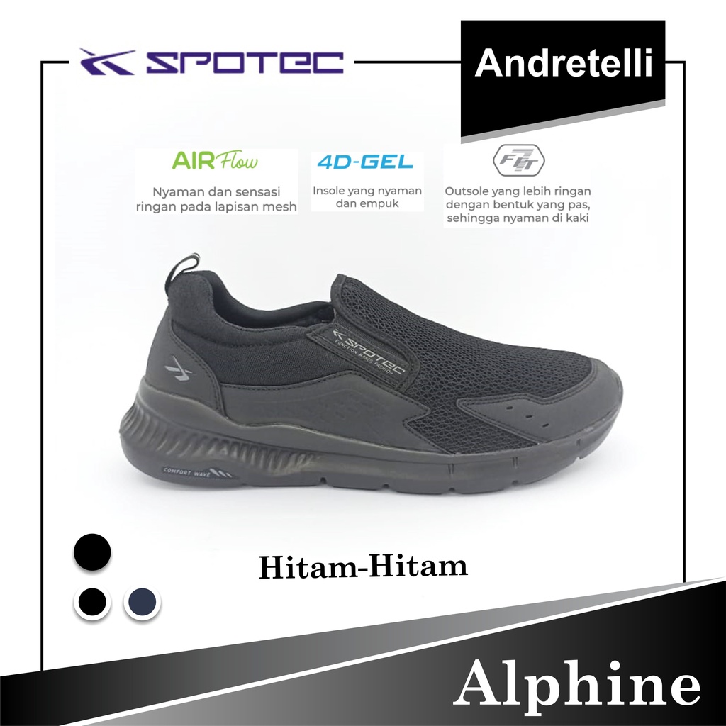 Jual SPOTEC ALPINE Sepatu Walking HITAM / HITAM | Shopee Indonesia