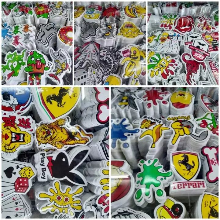 Jual stiker motor unik isi 100 sticker motor cartun stiker grosir ...