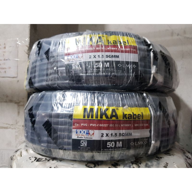 Jual Kabel Nyyhy Serabut Hitam 2x1,5mm 50Mtr Mika | Shopee Indonesia