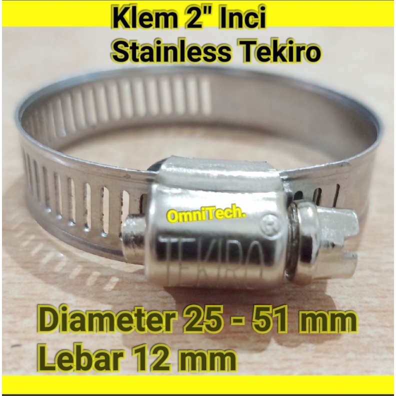 Jual 1 Pc Klem Selang Hose Clamp Stainless Steel 2" Inch Inci 25 - 51 ...