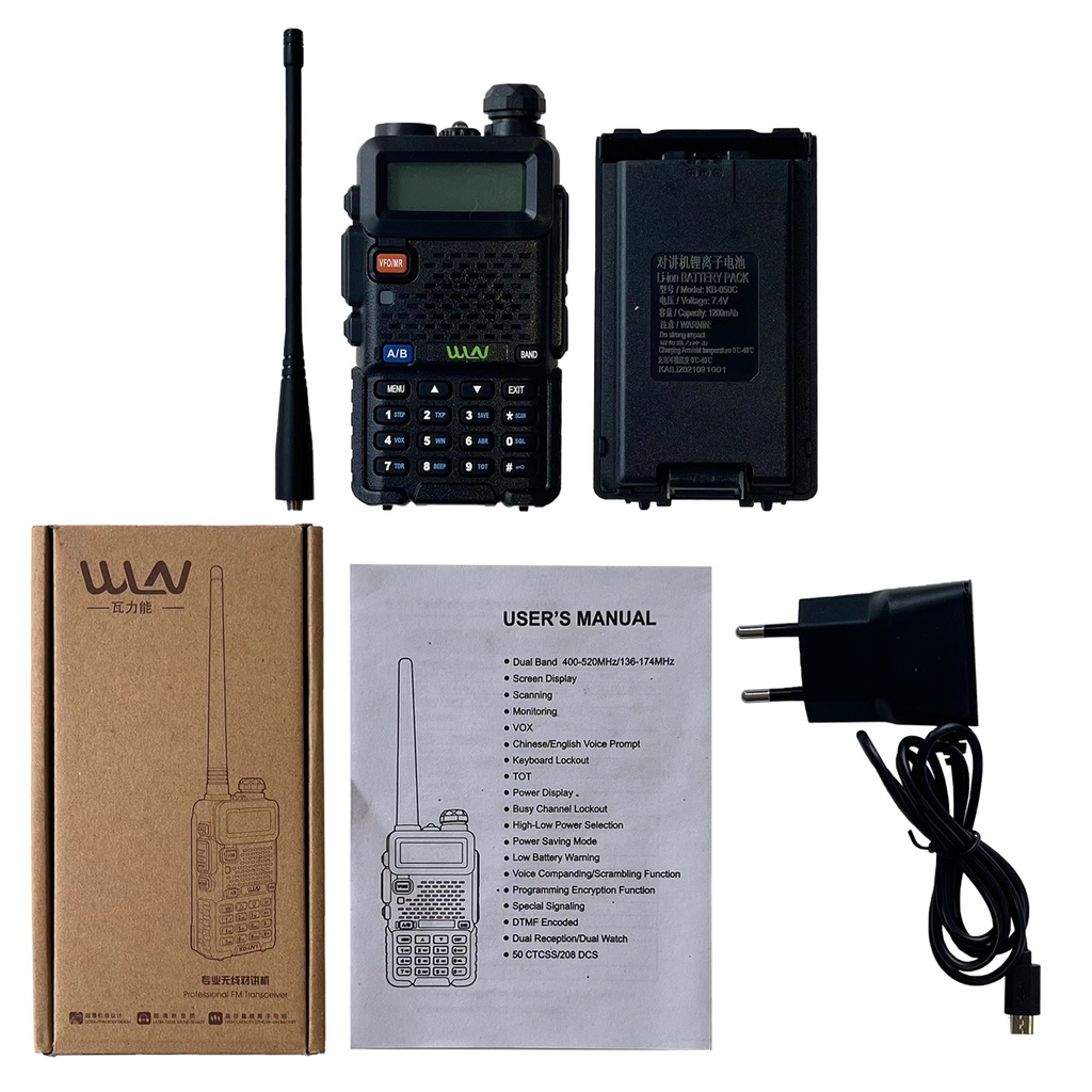 Jual Walkie Talkie HT WLN UV5R Dual Band 5W 128CH UHF+VHF handy talkie | Shopee Indonesia
