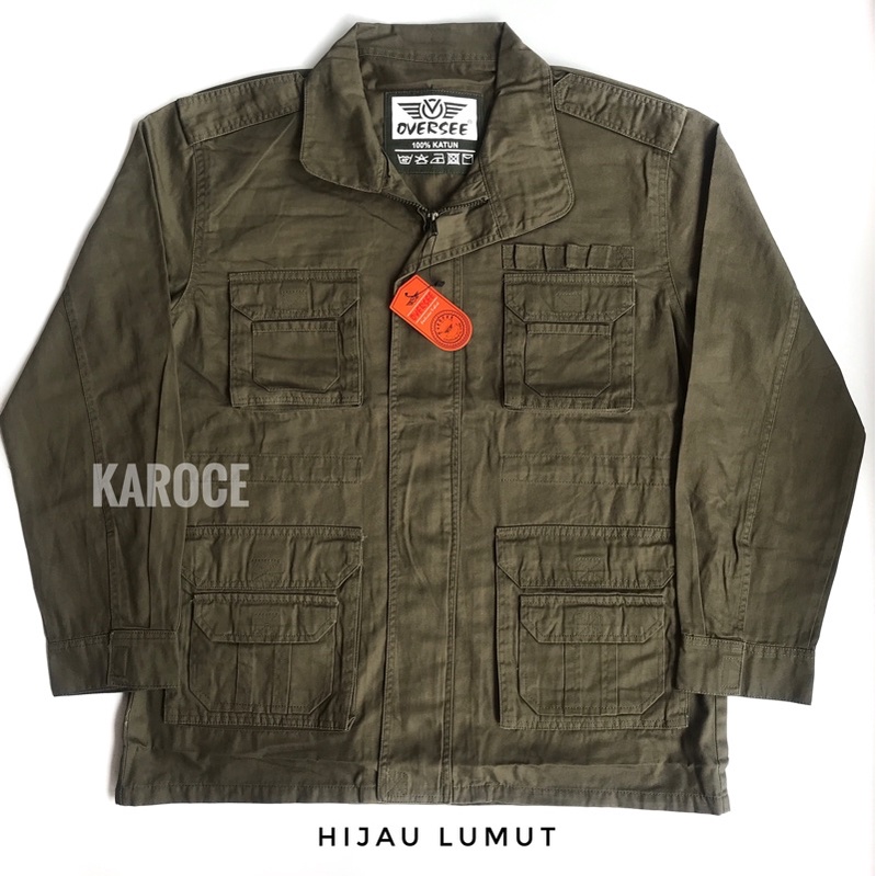 Jual JAKET SAFARI PRIA / JAKET KATUN KANVAS OVERSEE / JAKET PARKA PRIA ...