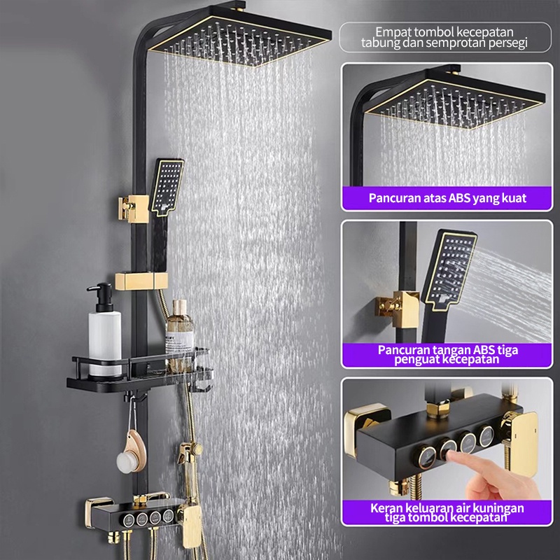 Jual Set Shower 4 in 1 Panas Dingin / hitam shower set 4 fungsi / Set ...