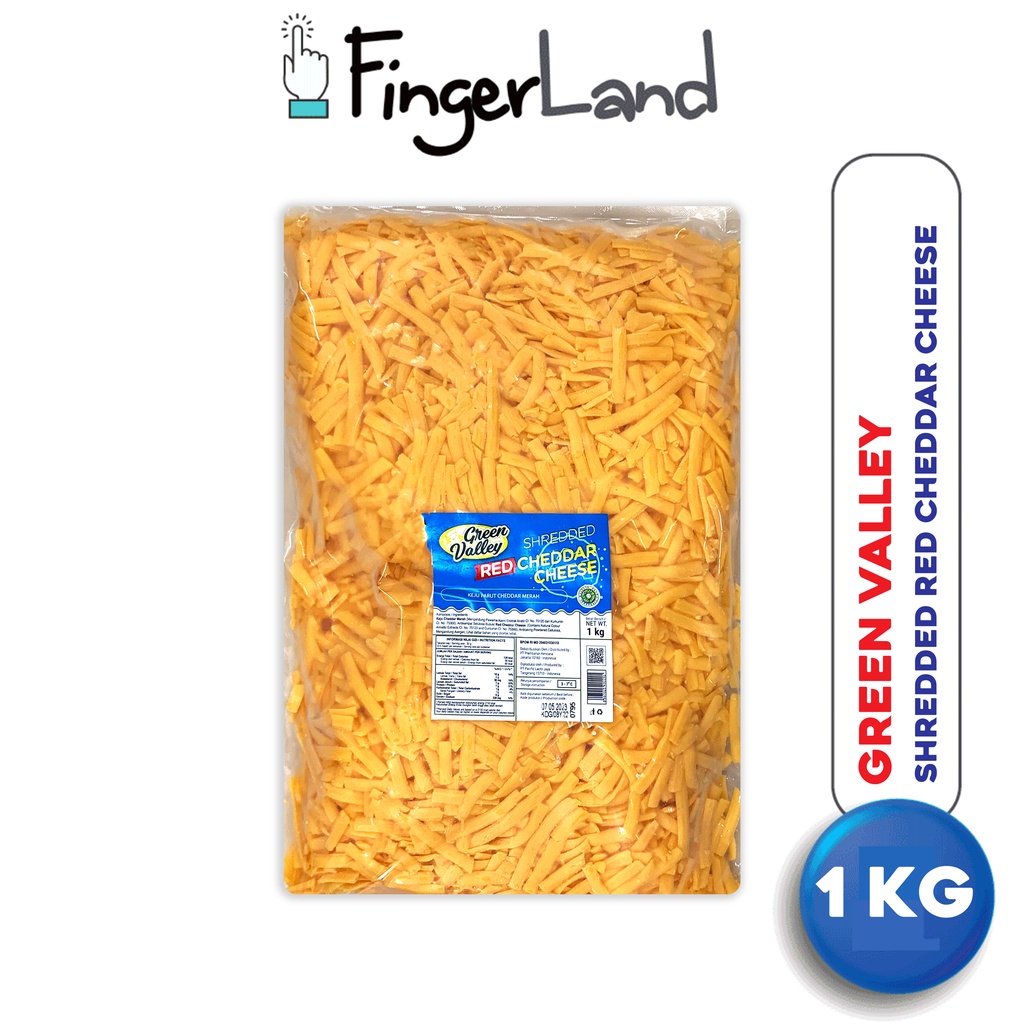 Jual GREEN VALLEY Shredded Red Cheddar 1 KG Keju Cheddar Merah Parut ...