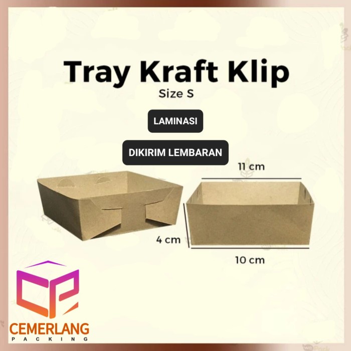Jual Food Paper Tray Kraft Nampan Tempat Makanan Kertas S Small ...