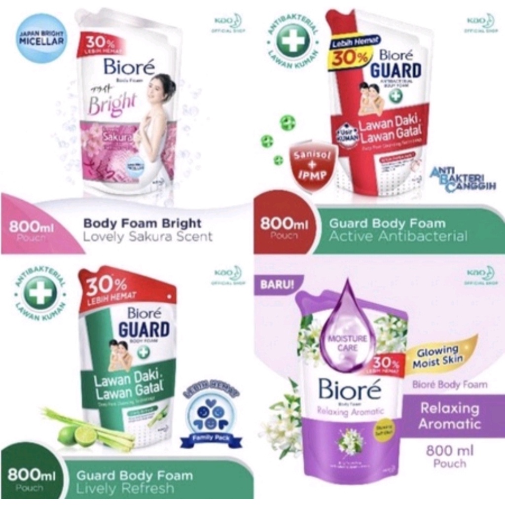Jual Sabun Cair Body Wash Biore Relaxing Aromatic Hijau/ Ungu 800 ml ...