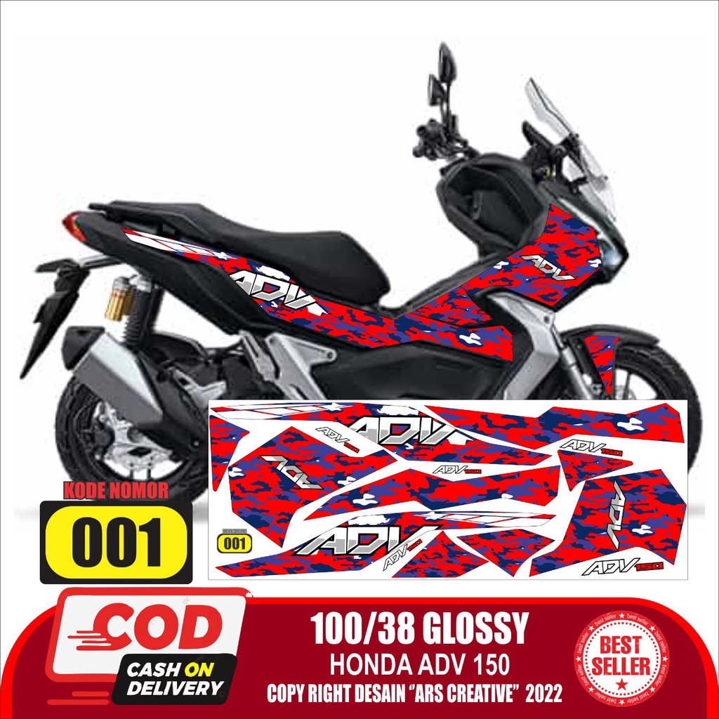 Jual Stiker Striping Honda ADV 150 2019-2021 Variasi Loreng Doff/Glossy ...
