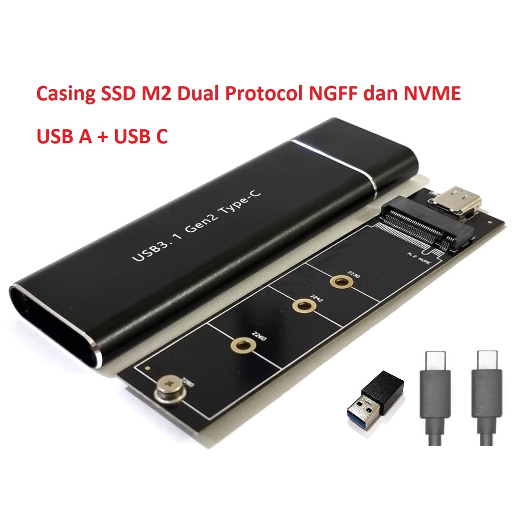 Jual Casing SSD M2 NVME USB Type C to Type C High Speed SSD Case ...