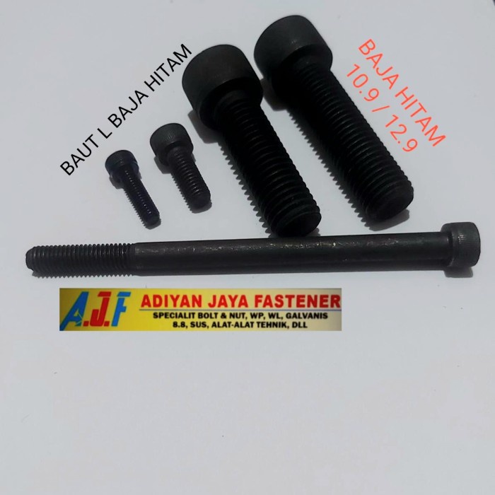 Jual BAUT L / HEX SOCKET SCREW 8X110 HAF DRAT BAJA HITAM 12.9 | Shopee Indonesia