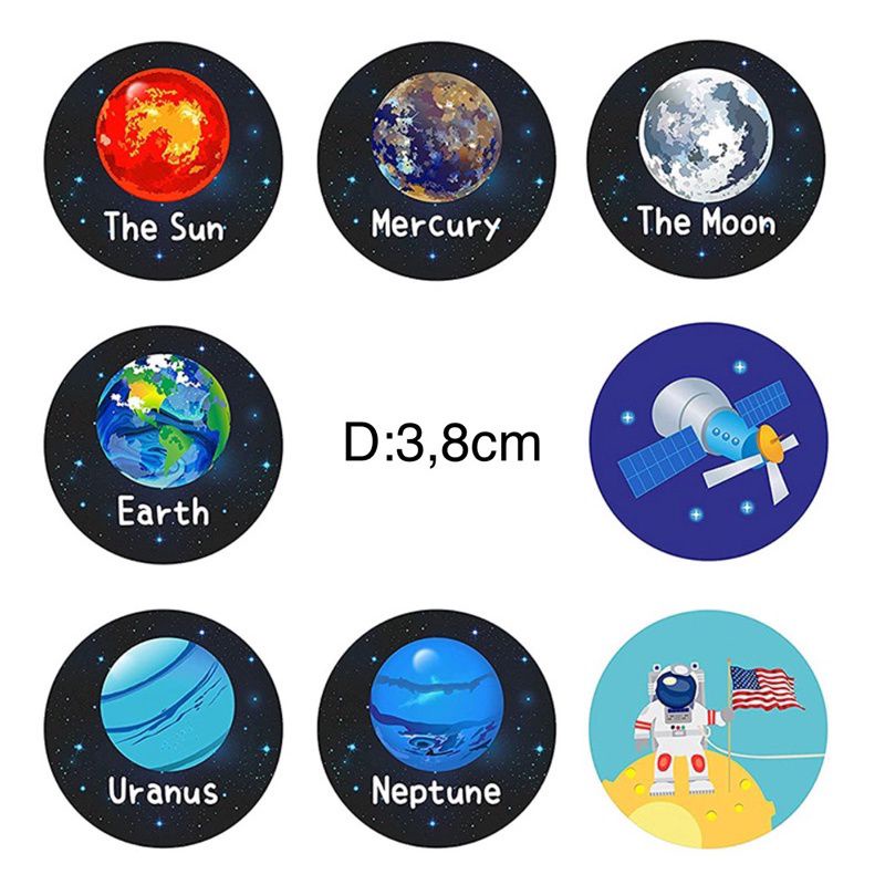 Jual Sticker Gambar Planet Stiker Anak Edukasi Tata Surya 3.8cm 100pcs | Shopee Indonesia