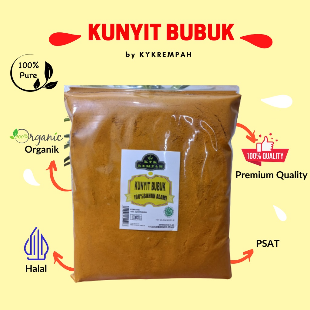 Jual KUNYIT BUBUK ASLI -500 GRAM | Shopee Indonesia