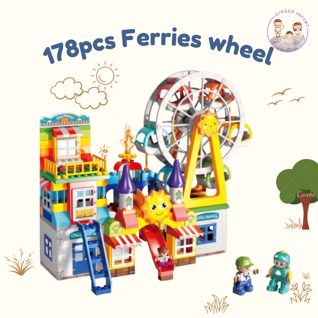 Jual feelo 178 pcs ferries wheel block building mainan komedi putar ...