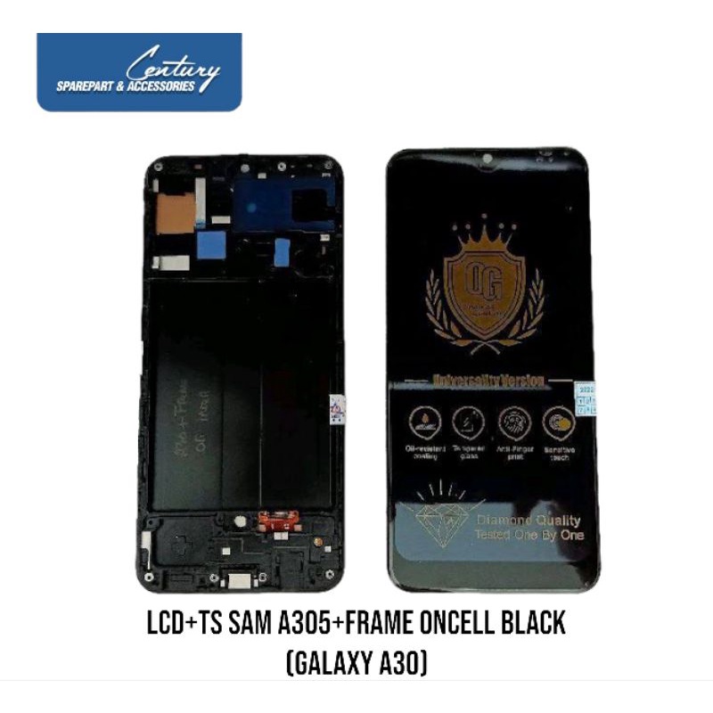 Jual LCD+TS SAM A305+FRAME ONCELL BLACK (GALAXY A30) | Shopee Indonesia
