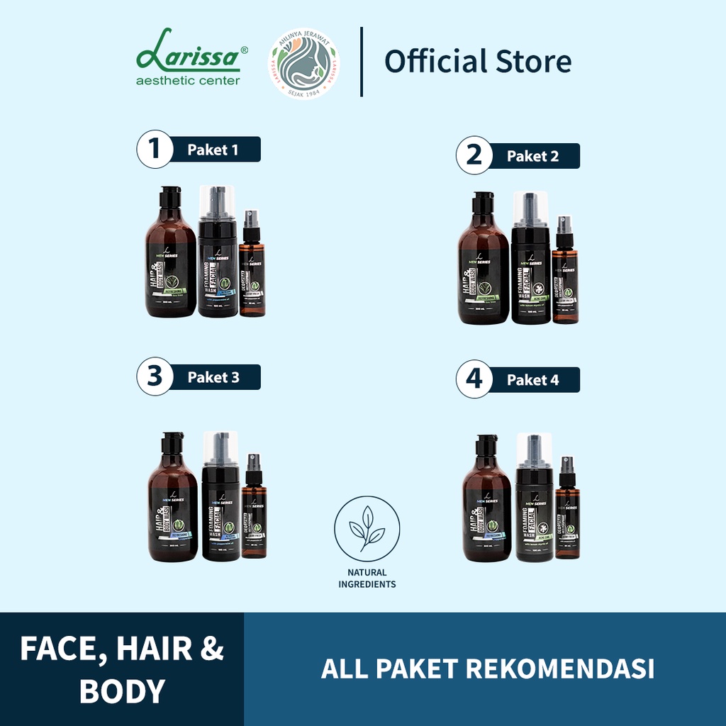 Jual Paket Bundling Larissa Men Series - Foaming Facial Wash , Hair ...