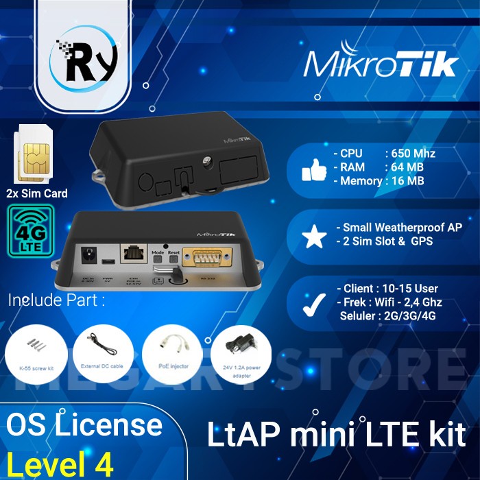 Jual Mikrotik RB912R-2nD-LTm&R11e-LTE LtAP mini LTE kit AP | Shopee ...