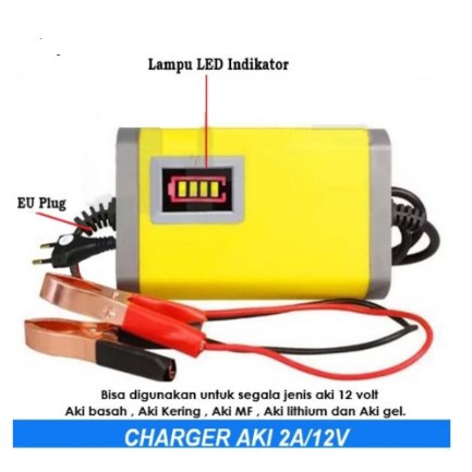Jual Cas Carger Aki Motor Mobil Accu Aki Kering / Basah 12v 2a ORIGINAL ...