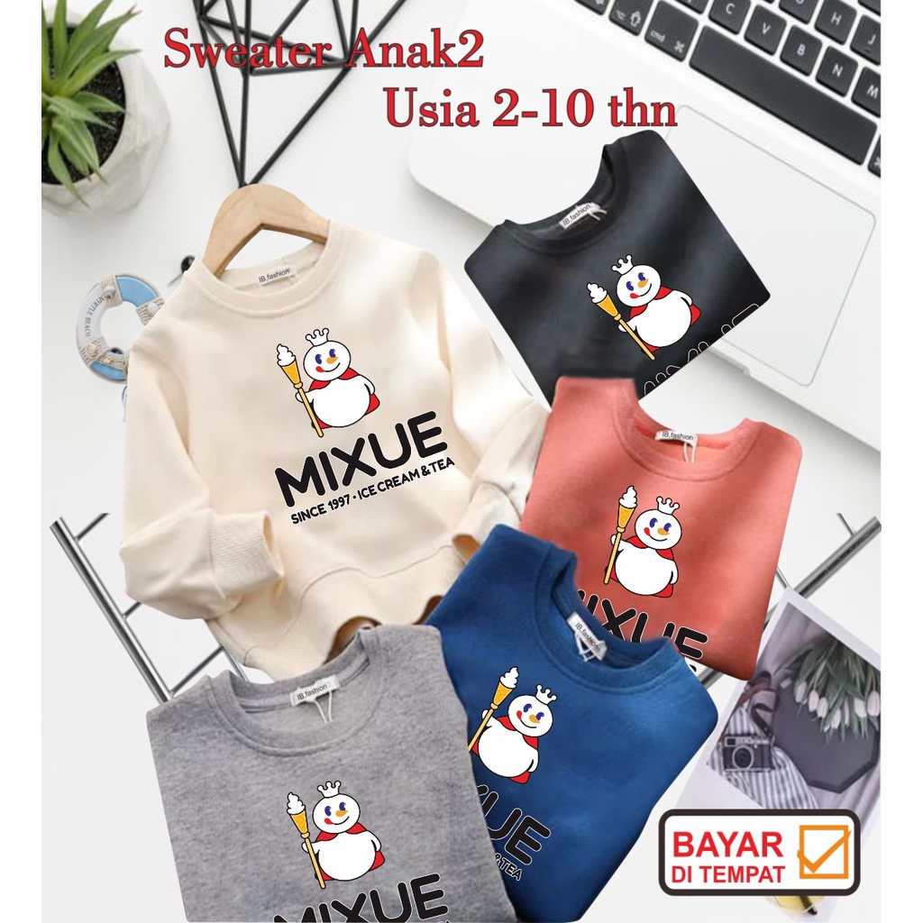 Jual ((IB))SWEATER ANAK2 UNISEX/MIXUE DIGITAL SABLON | Shopee Indonesia