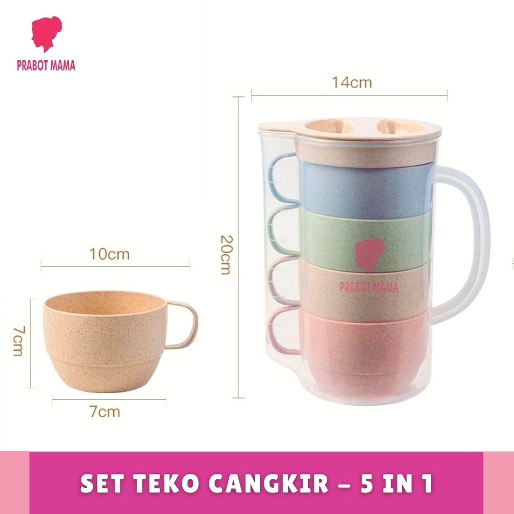 Jual Teko Set Gelas 4 Pcs - 5 In 1 - LB / Ketel Set Cangkir / Teko ...