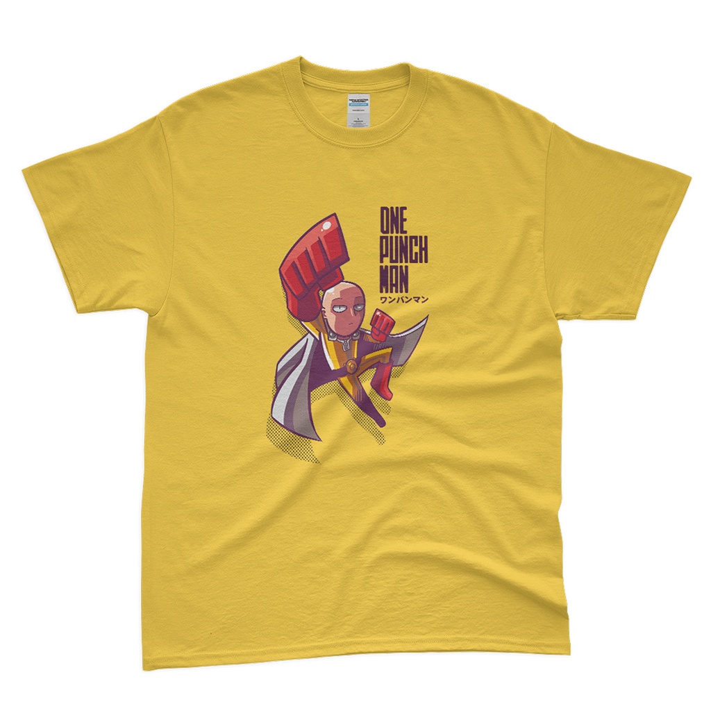 Jual Kaos Anime Saitama One Punch Man Gold | Shopee Indonesia