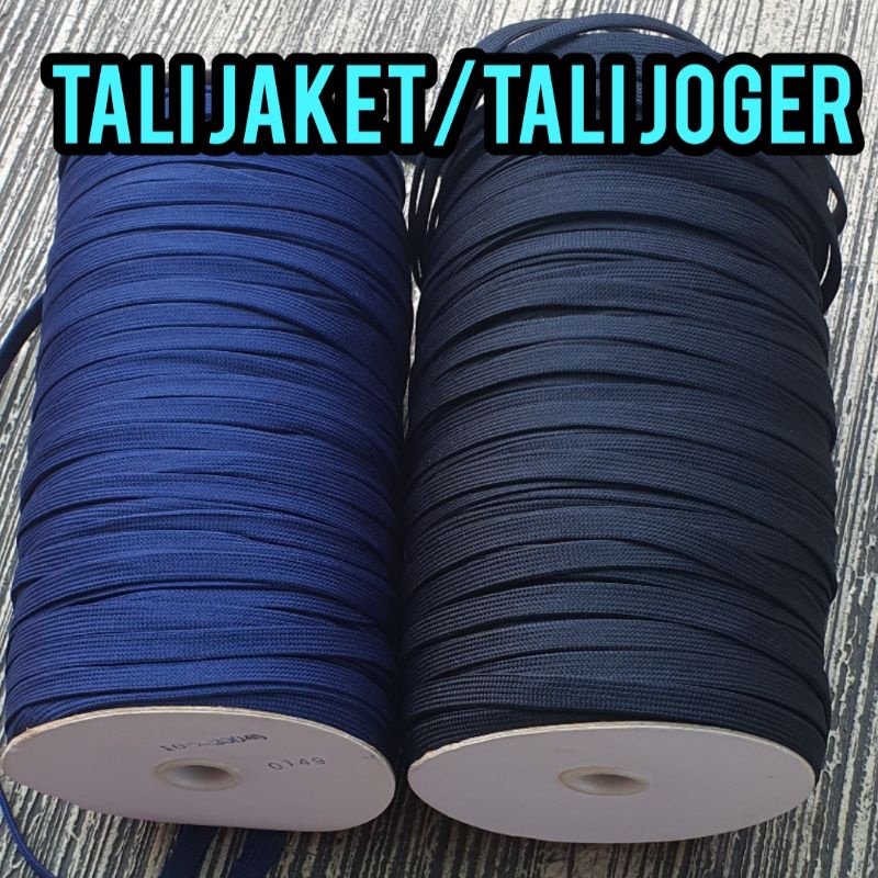 Jual Tali jaket/tali celana/tali joger/tali polyester 1cm Hitam&navy ...