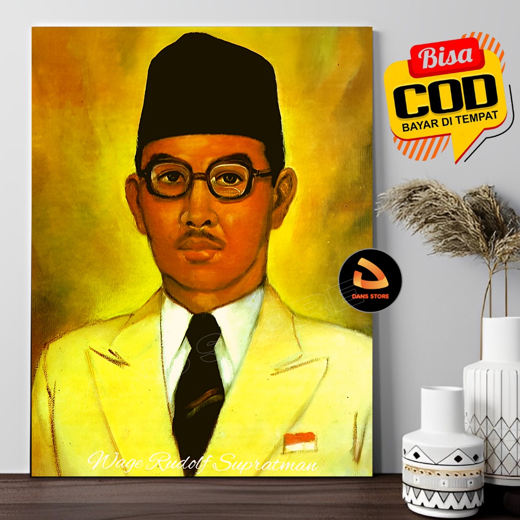 Jual Poster Lukisan Wage Rudolf Supratman Pahlawan Nasional Hiasan ...