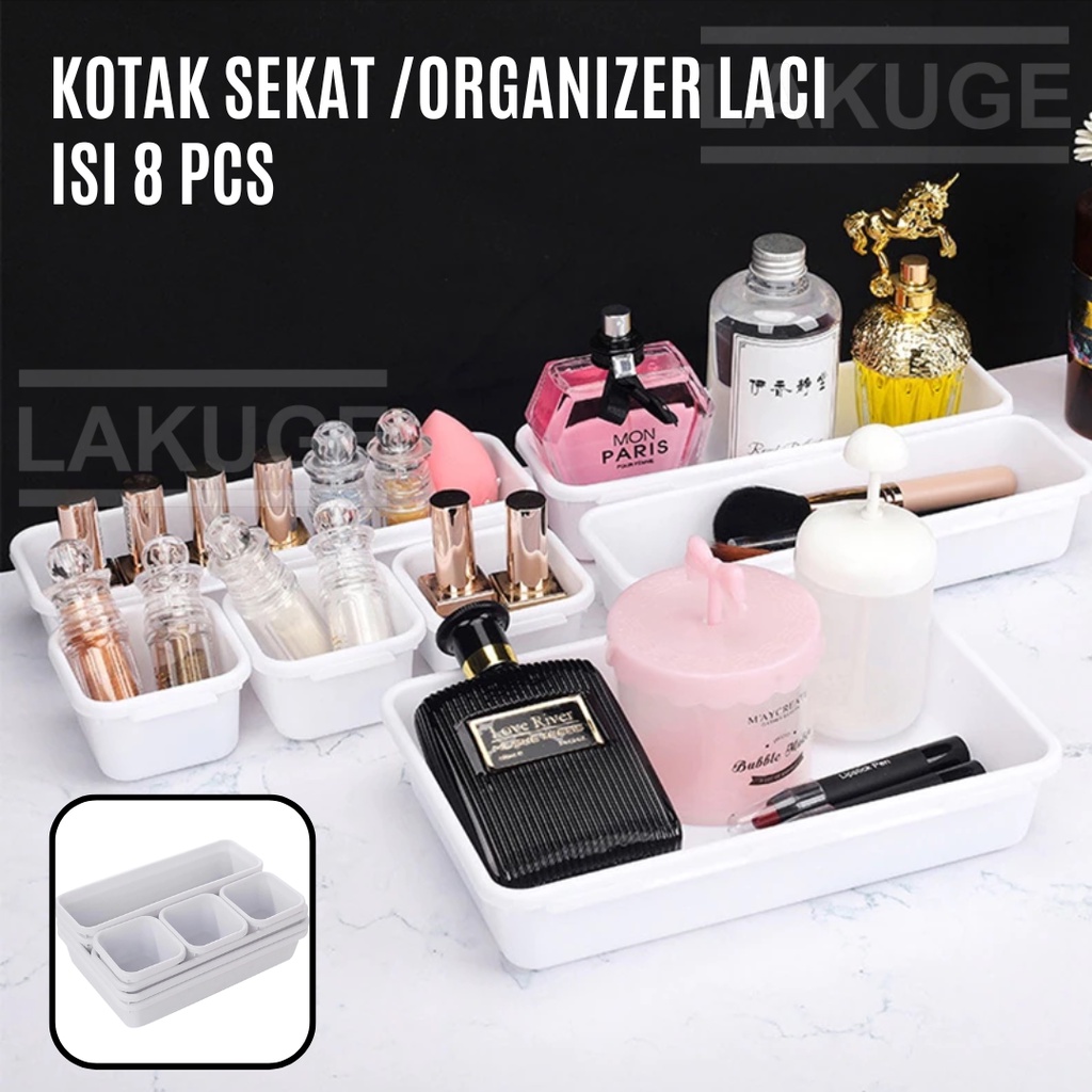 Jual Kotak Pembatas Organizer Sekat Laci Penyimpanan Drawer Divider 8 ...