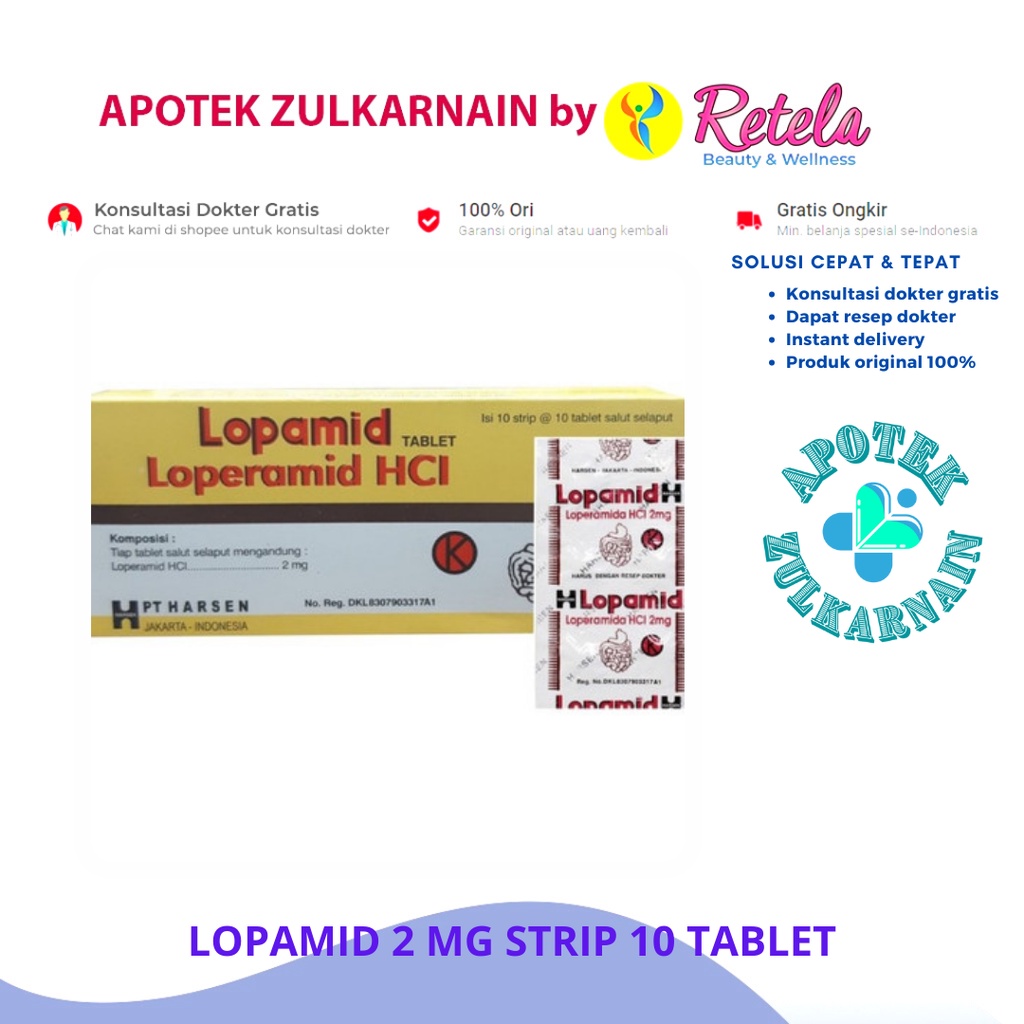 Jual Lopamid 2Mg 1 Strip 10 Tablet | Shopee Indonesia