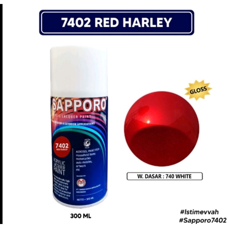 Jual SAPORO SAPPORO 7402 RED HARLEY 150ml Atau 300ml Merah Metalic ...