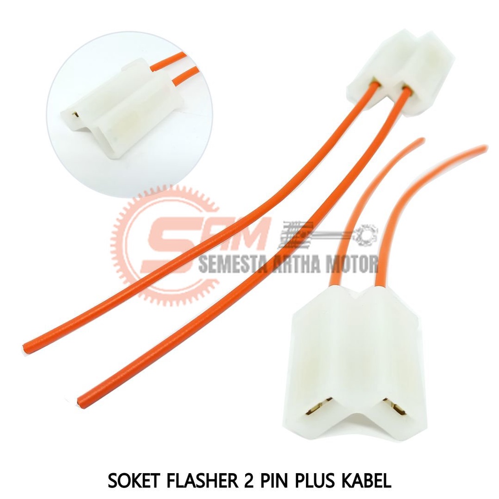 Jual Set Socket Flasher 2 Pin + Kabel Flaser lampu Sein Motor Universal ...