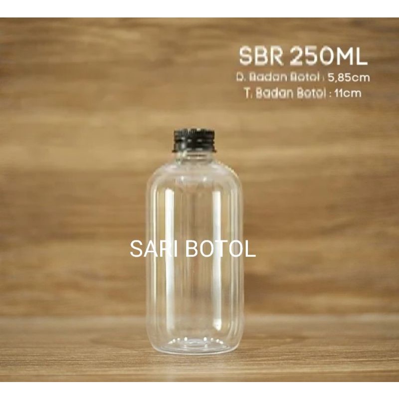 Jual BOTOL 250ML CLEAR BULAT SBR TUTUP ULIR ALMUNIUM HITAM N24 | Shopee Indonesia