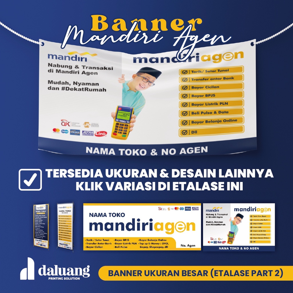 Jual Spanduk Mandiri Agen Custom (Banner Part 2 Ukuran Besar) Bisa COD ...