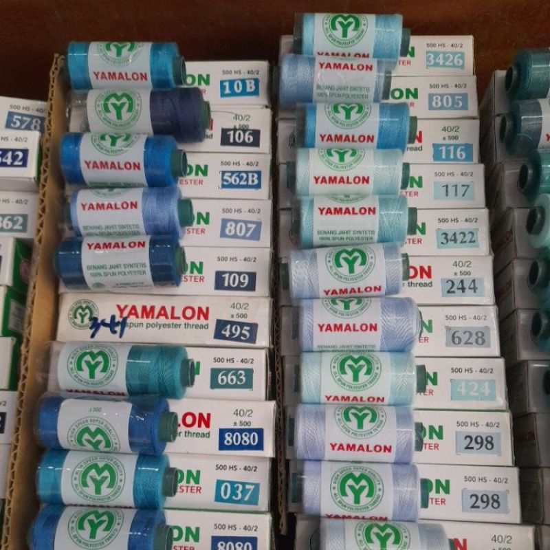 Jual [2/5] Benang Jahit Yamalon 500yds Biru Lengkap | Shopee Indonesia
