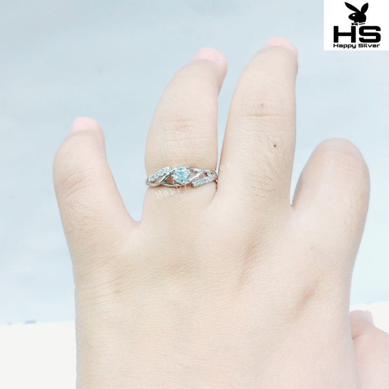 Jual Cincin Perak Asli Silver Wanita 925 Lapis Emas Putih Model Desi ...
