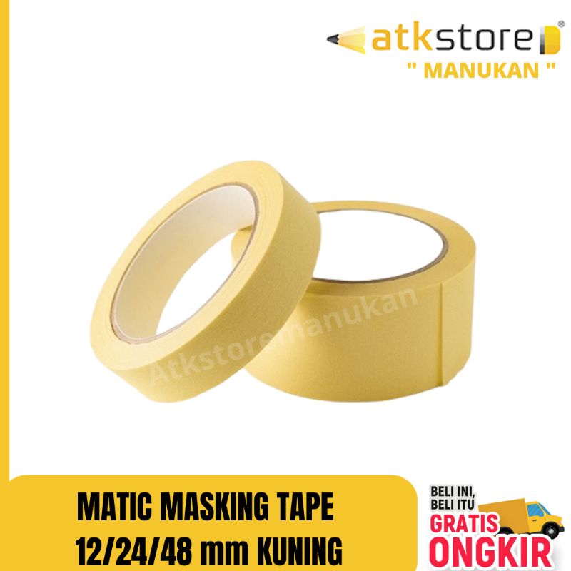 Jual LAKBAN KERTAS MASKING TAPE || ISOLASI KERTAS KUNING || MATIC ...