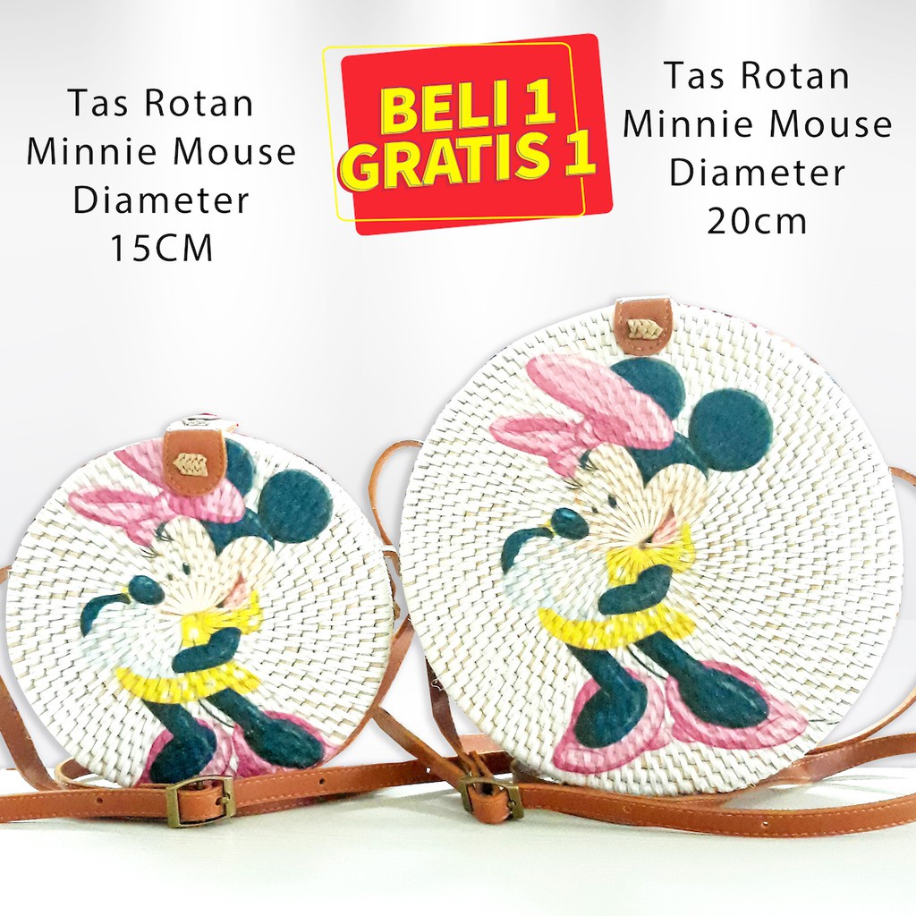 Jual TAS ROTAN BELI 1 GRATIS 1 MINNIE MOUSE 20CM DAN 15CM | Shopee ...