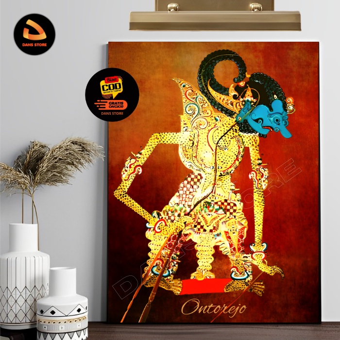 Jual Poster Wayang Kulit Ontoreja Antareja Hiasan Dinding Bahan Art ...