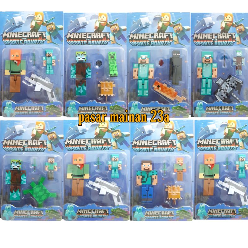 Jual Mainan Figure Minecraft 3in1 Set Miniatur Figure Minecraft Murah ...