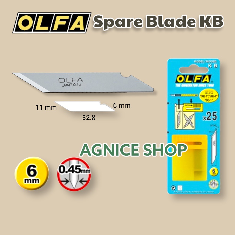 Jual REFIL - Olfa Cutter REFILL KB Spare Blade isi 25 pcs Per Pack Spare Blade | Shopee Indonesia