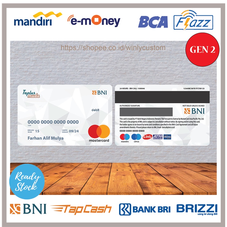 Jual KARTU EMONEY E TOLL DESIGN BNI TAPLUS MUDA PUTIH CARD DEBIT KREDIT E MONEY MANDIRI FLAZZ ...