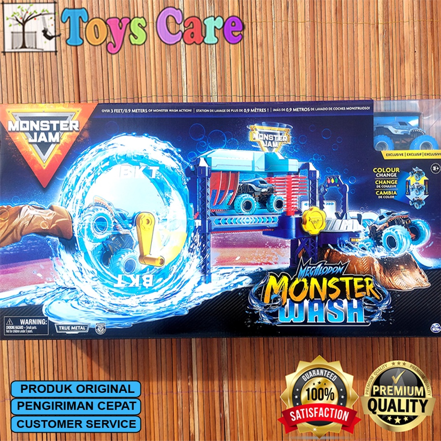 Jual MONSTER JAM MONSTER TRUCKS MEGALODON MONSTER WASH PLAYSET PLAY SET ...
