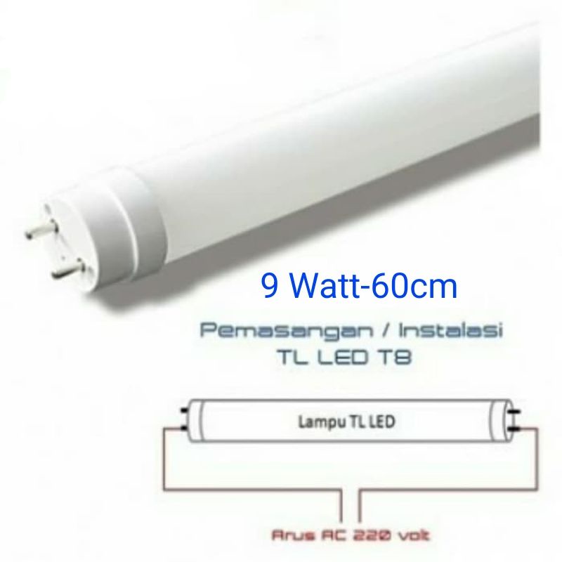 Jual Lampu TL neon led-Lampu TL Led T8 9watt 60cm White/Warm white anti pecah murah berkualitas ...