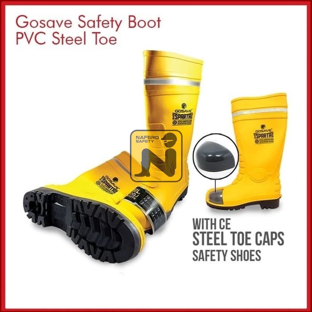 Jual SEPATU BOOTS KARET SAFETY UJUNG BESI GOSAVE STEEL TOE RUBBER SHOES ...