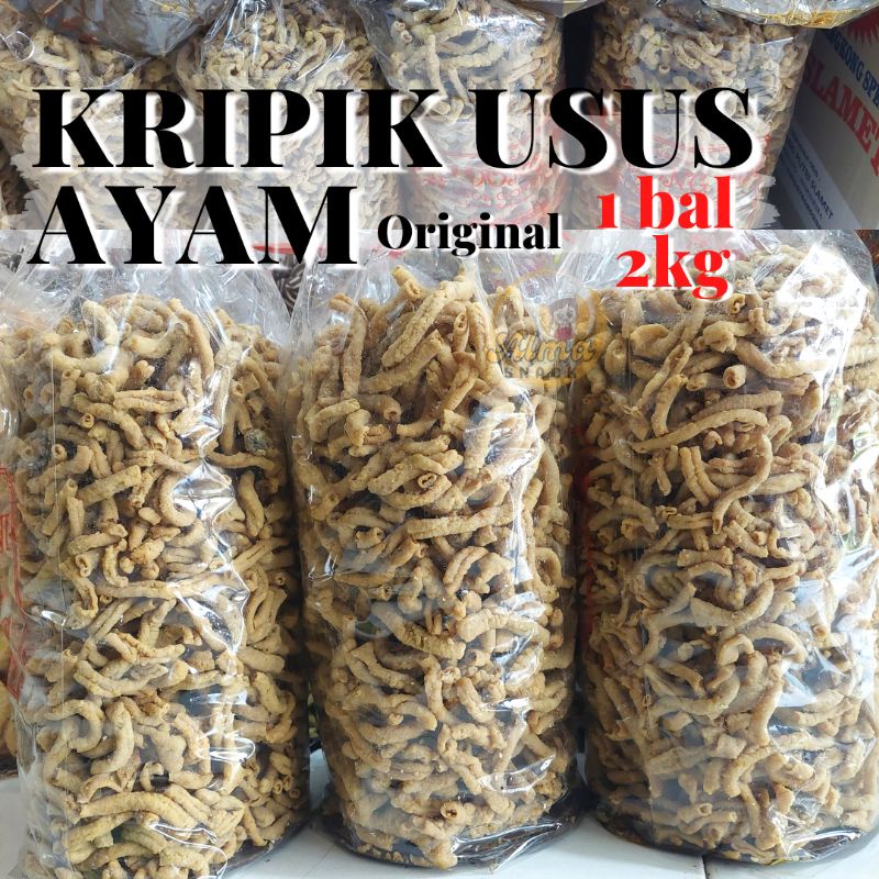Jual 1 BAL 2KG KRIPIK USUS AYAM KRISPY ORIGINAL SNACK KILOAN MURAH ALMA.SNACK | Shopee Indonesia