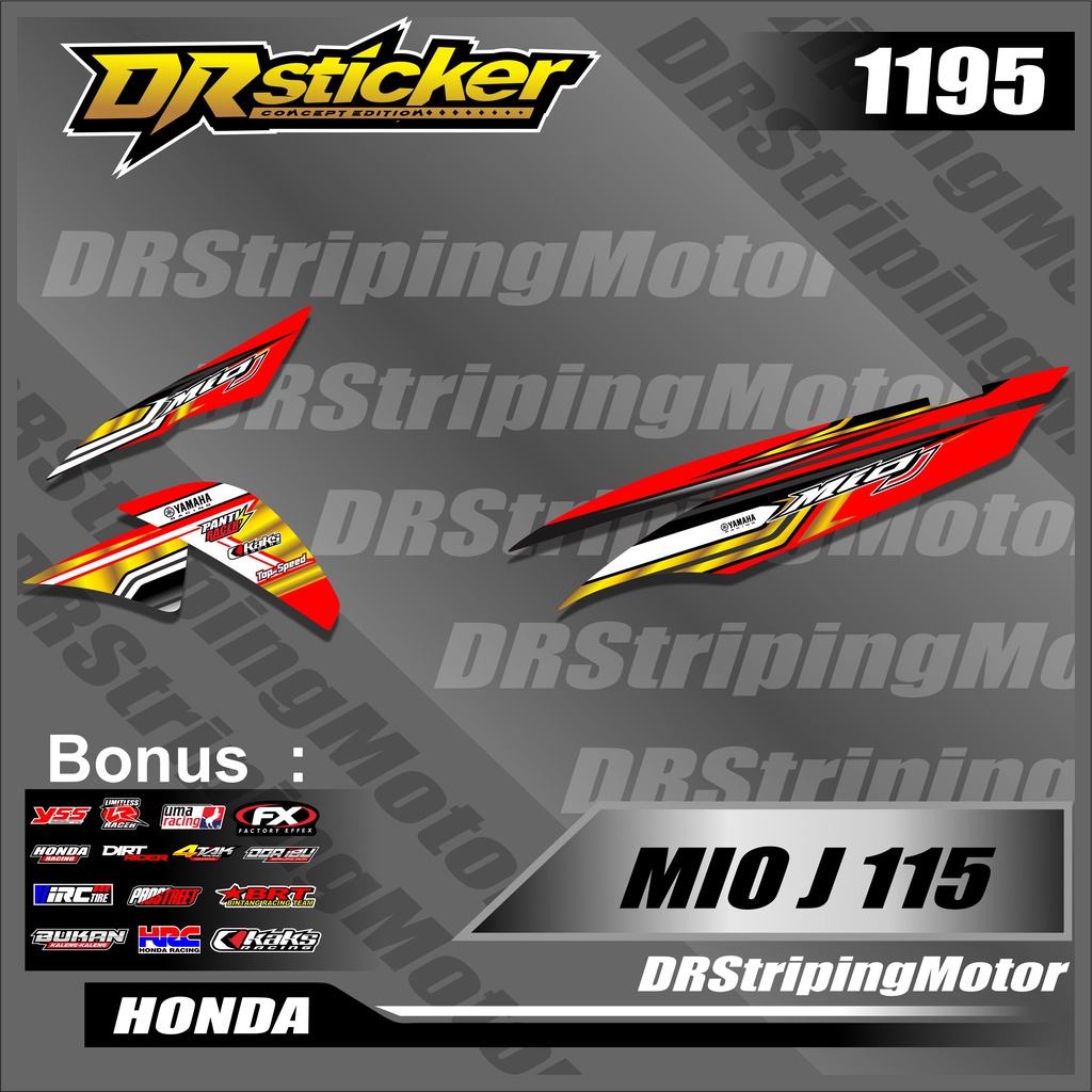 Jual 1195 STRIPING STICKER MIO J RACING SEMI FULL STIKER STRIPING MOTOR ...